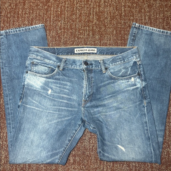 Express | Jeans | Express Distressed Denim Jeans Mens Rocco Slim ...